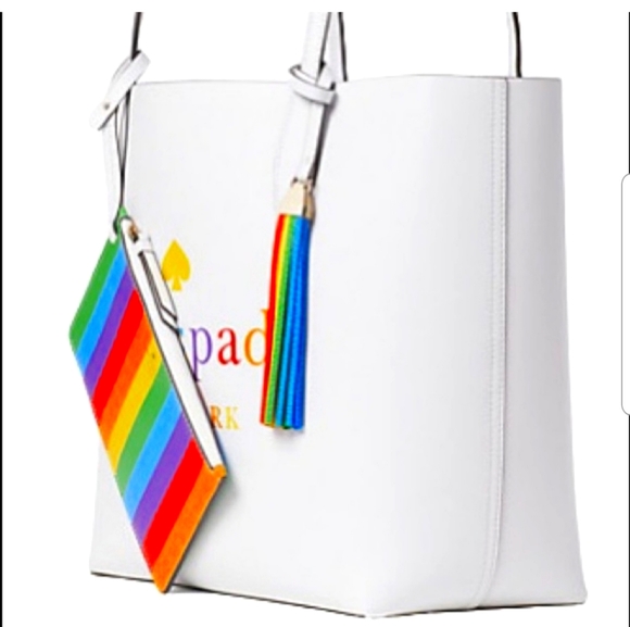 kate spade | Bags | Nwt Kate Spade Arch Rainbow Large Reversible Tote ...